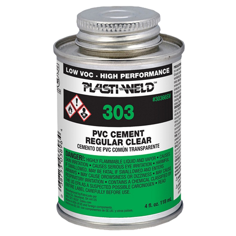 Plasti-Weld G30336S Regular Bodied 303 Clear PVC Cement, 1-Quart ...